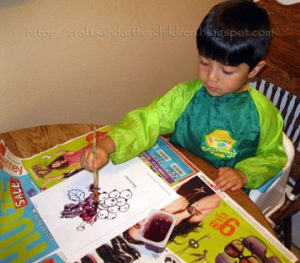 Painting with Blueberries Kids Activity - Artsy Momma