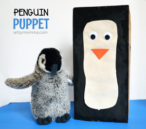 Craft & Play with a Paper Bag Penguin Puppet + Cute Book! - Artsy Momma
