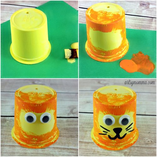 Recycled K Cup Lion Craft - Zoo Theme - Artsy Momma