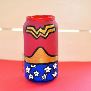 Recycled Soda Can Wonder Woman Craft - Artsy Momma