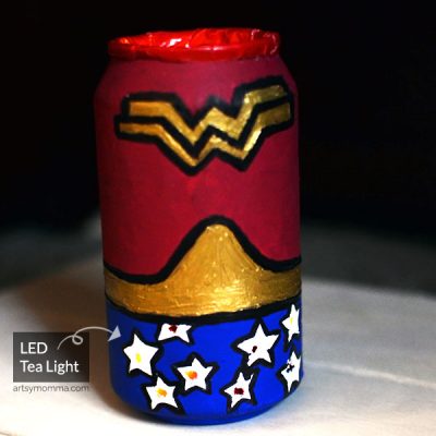 Recycled Soda Can Wonder Woman Craft - Artsy Momma