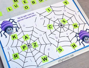 Printable Spider Web Letter Match Activity - Artsy Momma