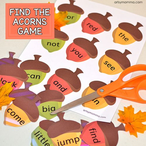 Find the Acorns Printable Sight Word Game - Scaredy Squirrel Book