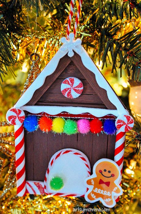 Cute Gingerbread House Ornament Craft For Tweens - Artsy Momma