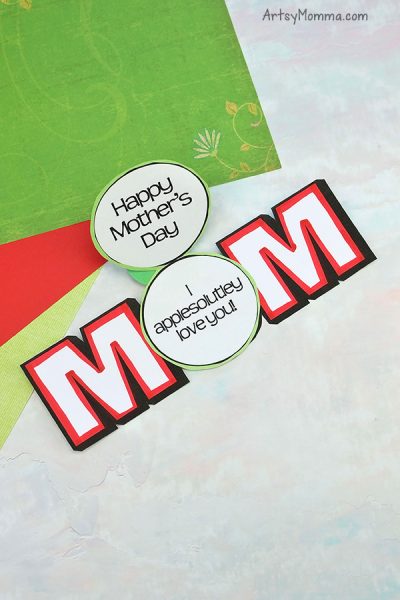 Printable MOM Mother's Day Cards with Cute Apple Sayings