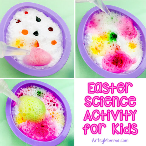Easter Science Experiment - Colorful Fizzing Eruptions - Artsy Momma