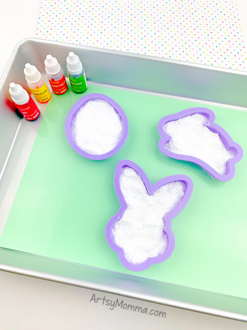Easter Science Experiment - Colorful Fizzing Eruptions - Artsy Momma